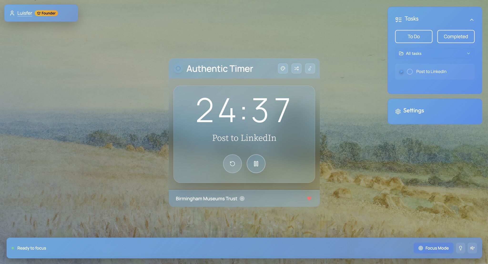 Authentic Timer - Focus Timer with Beautiful Backgrounds